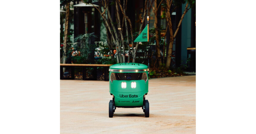 Uber Eats、三菱電機、Cartkenが業務提携。3月中にAI活用の自律走行ロボットデリバリーサービス開始予定 – DRONE