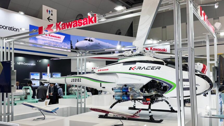 川崎重工、Ninjaエンジン搭載ヘリドローン「K-RACER-X2」や新型航空機用エンジンなど展示[2024国際航空宇宙展] – DRONE